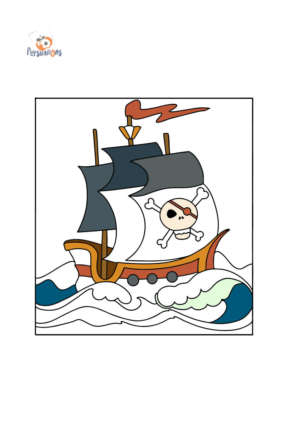 Tegning til fargelegging Pirat skip ♥ Online og skrive ut gratis!