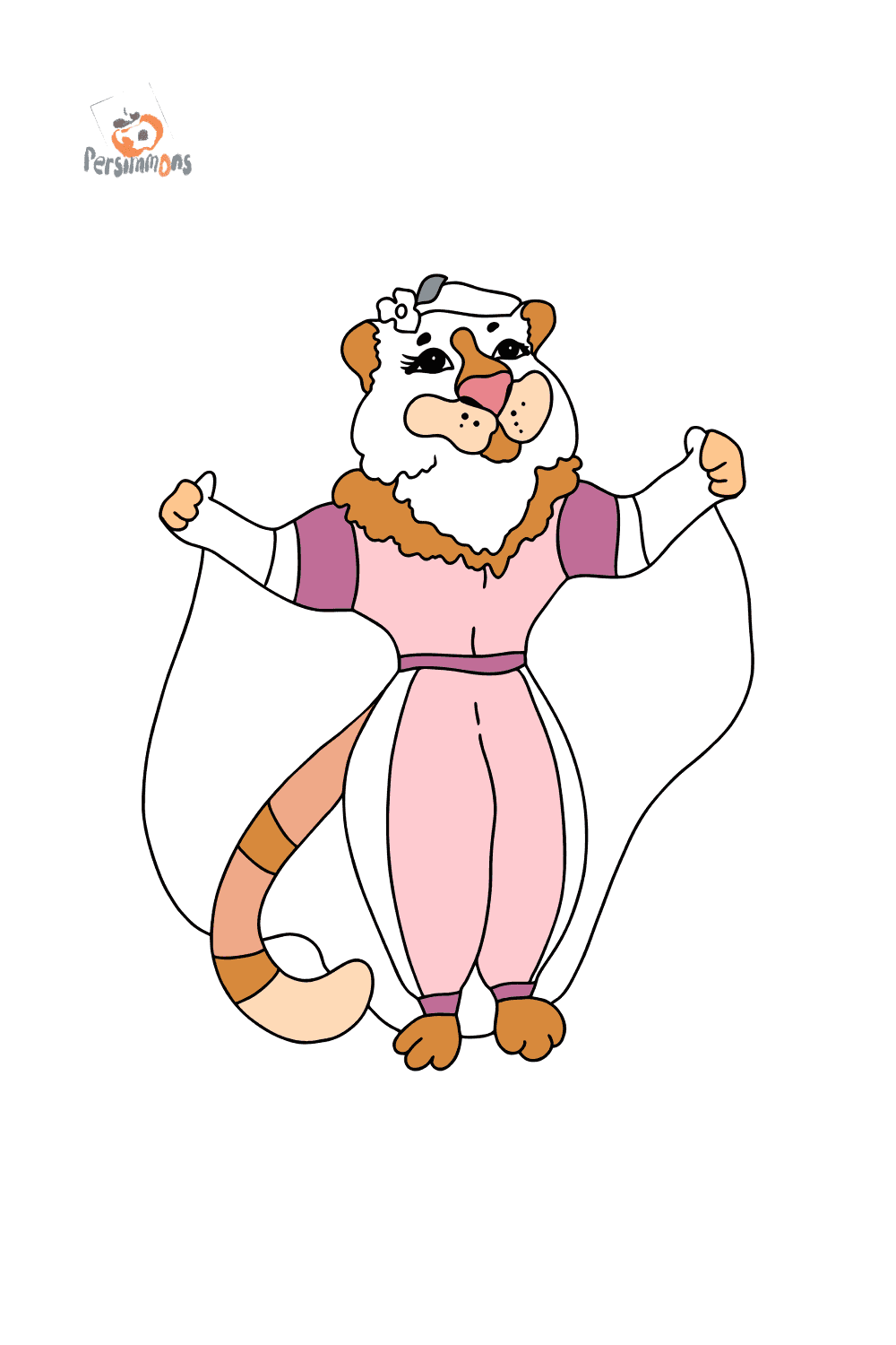 Coloring Page - A Skillful Tigress with a Jump Rope - Download and Print