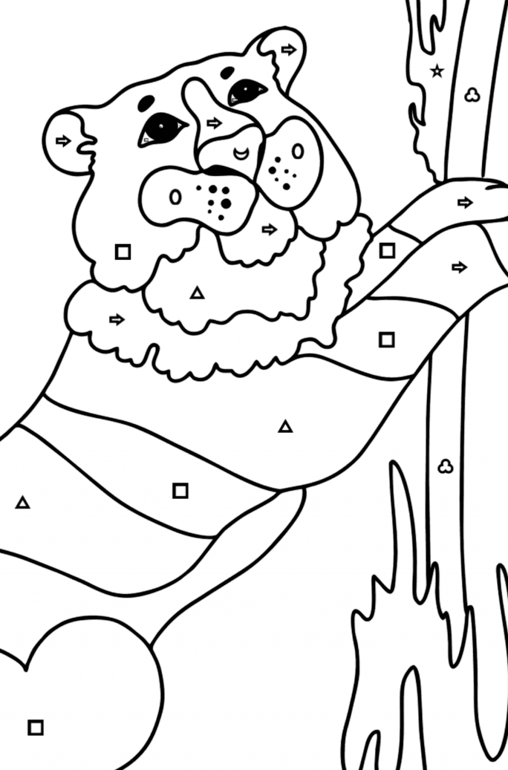 Online Coloring Page - A Tiger is Jumping