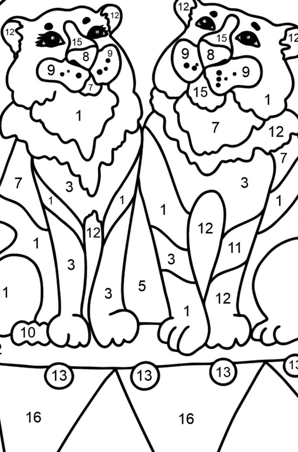 Coloring Page (A Tiger is in a Circus) - Download and Print
