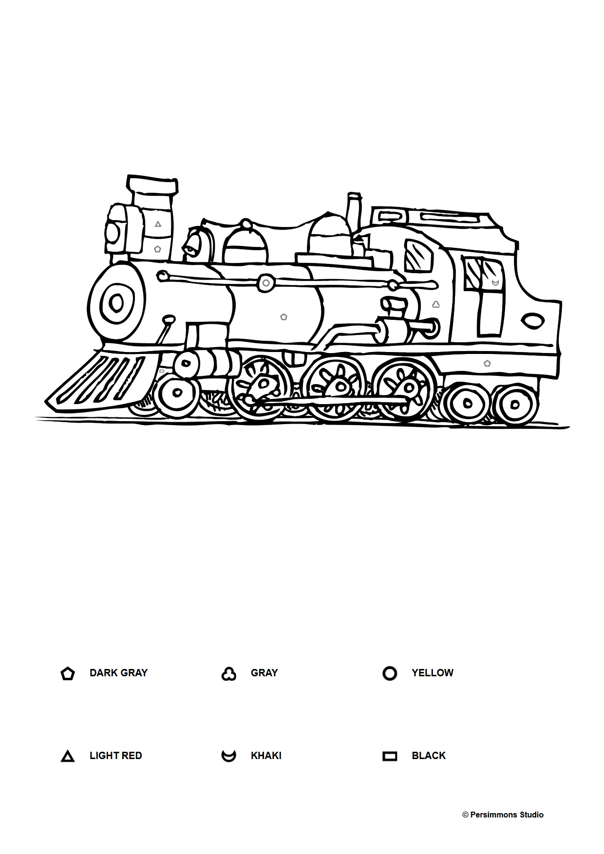 Coloring Page - A Locomotive - Print For Free