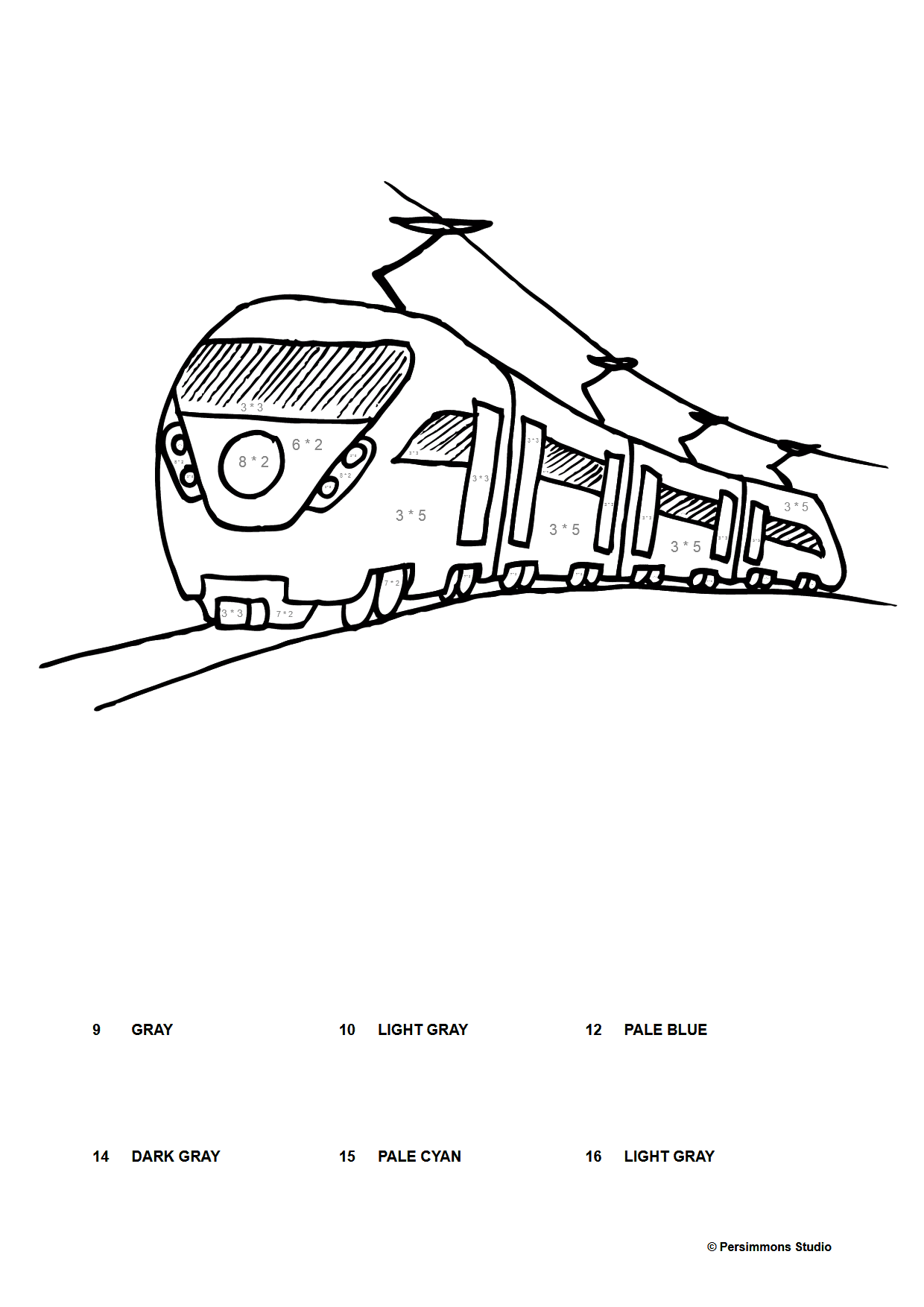 Printable a Passenger Train Coloring Page