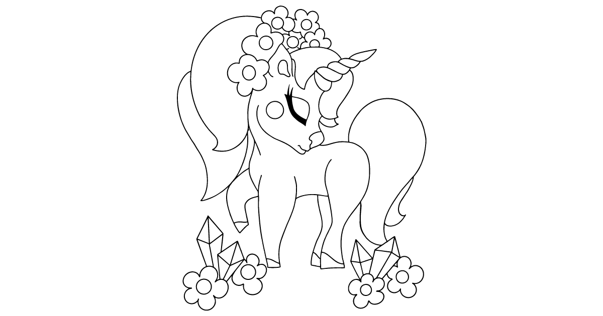 Милая Единорожка Раскраска ♥ Онлайн и Распечатать Бесплатно!