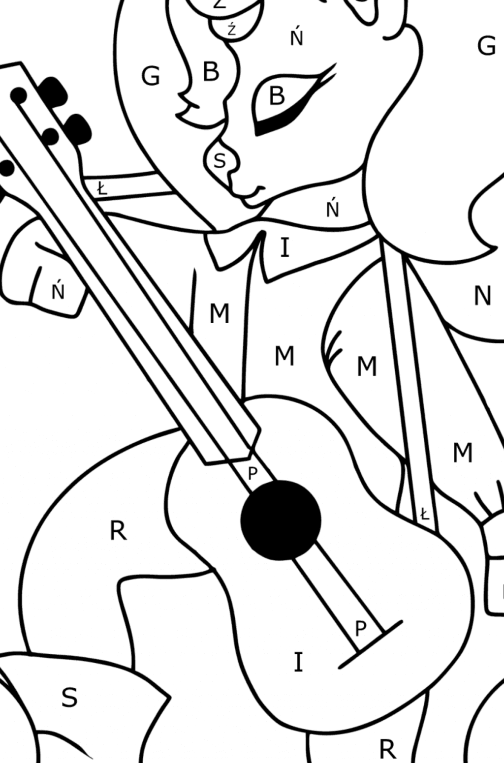 Kolorowanka charmant Jednorożec (trudny obrazek) | Coloring-for-Kids.com