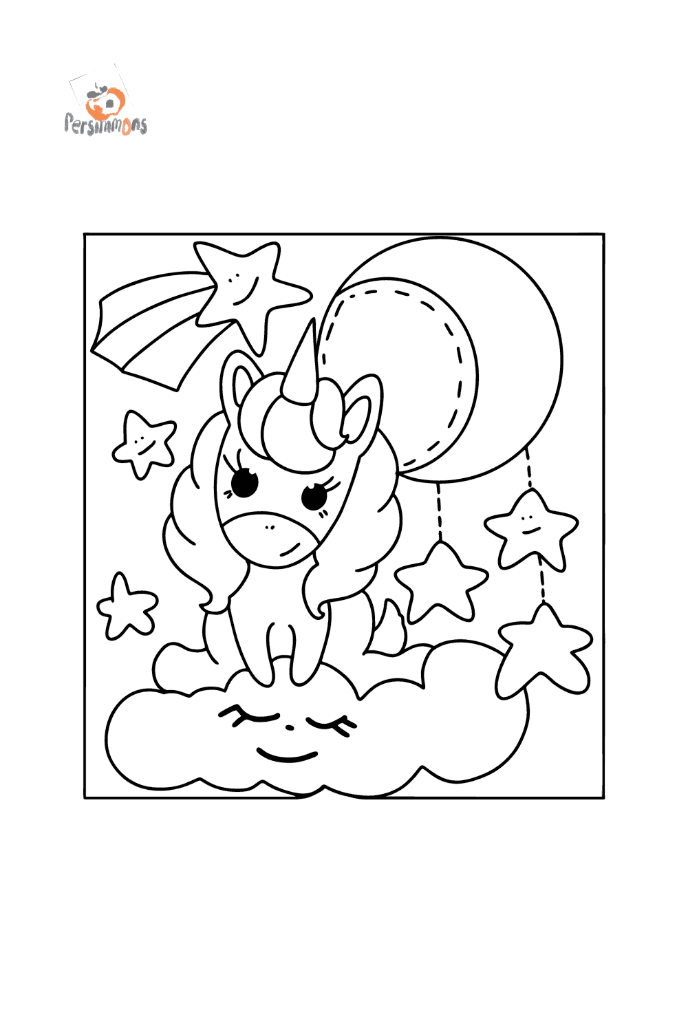 unicorn on the moon coloring pages