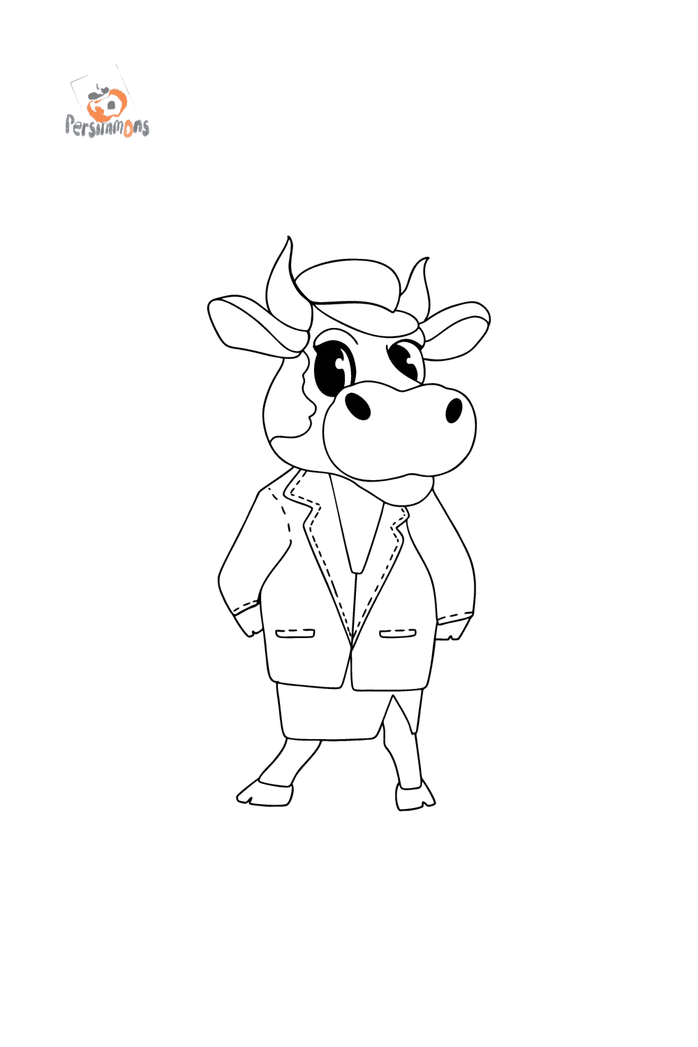 Mewarnai gambar sapi kartun - Online dan Cetak Gratis!