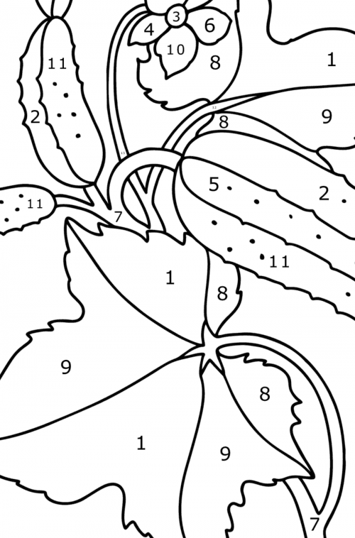 Cucumbers on a branch сoloring page ♥ Online and Print for Free!