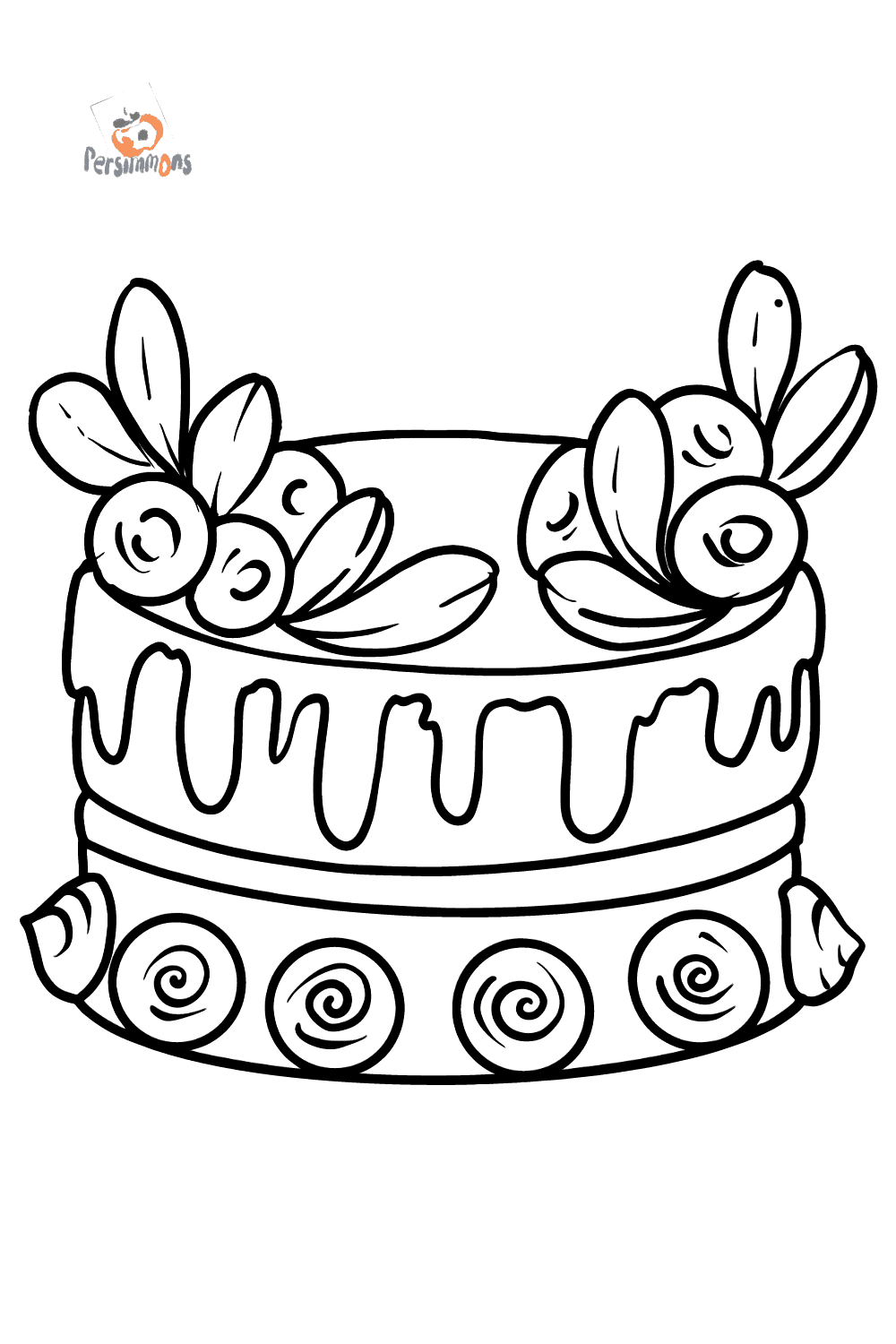 Disegni da colorare - Torta con glassa ♥ Online o stampare gratis!