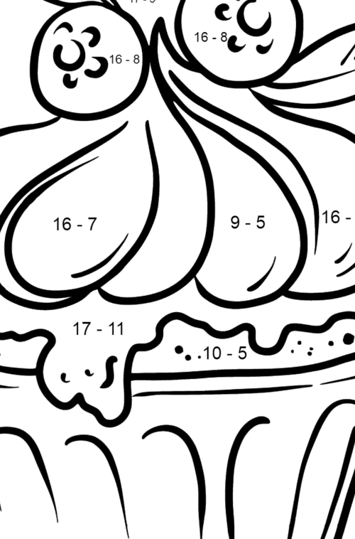 Boyama sayfası lezzetli kek | Coloring-for-Kids.com