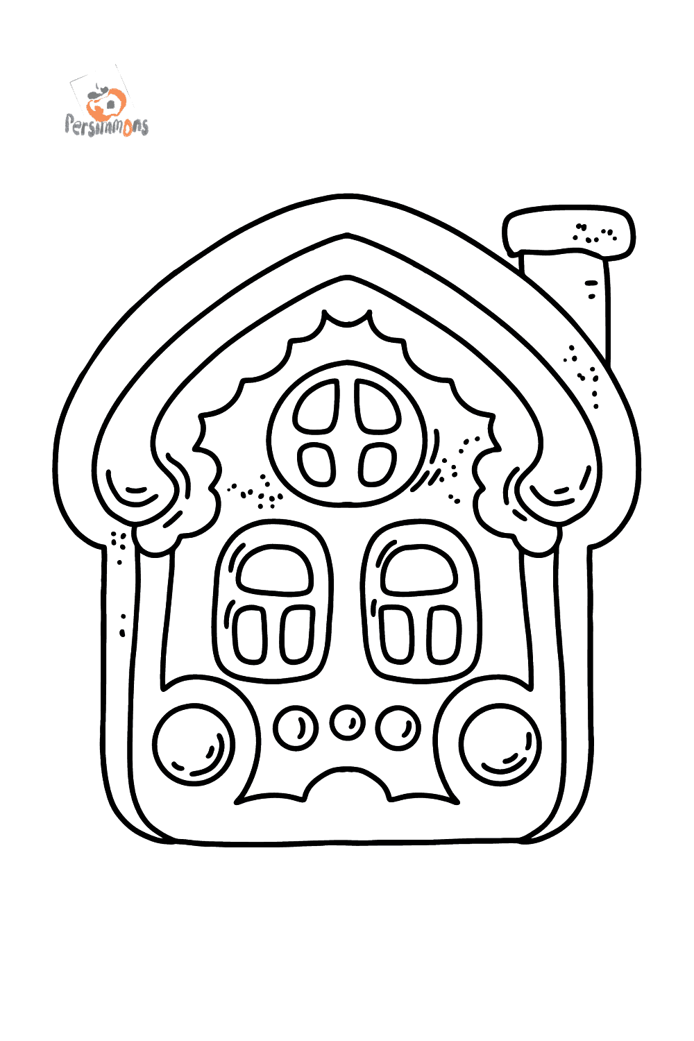 Red Green Gingerbread House coloring page ♥ for Free!