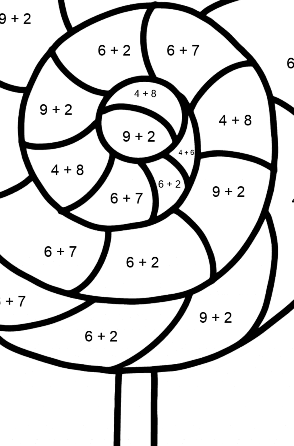 Colorful Lollipop coloring page ♥ Online and Print for Free!