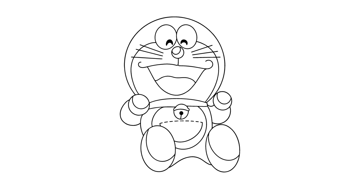 Boyama sayfası Sevimli Doraemon | Coloring-for-Kids.com