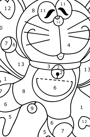 Doraemon Butterfly сolouring page ♥ Online and Print for Free!