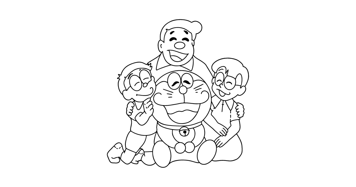 Mewarnai gambar keluarga Doraemon - Online dan Cetak Gratis!