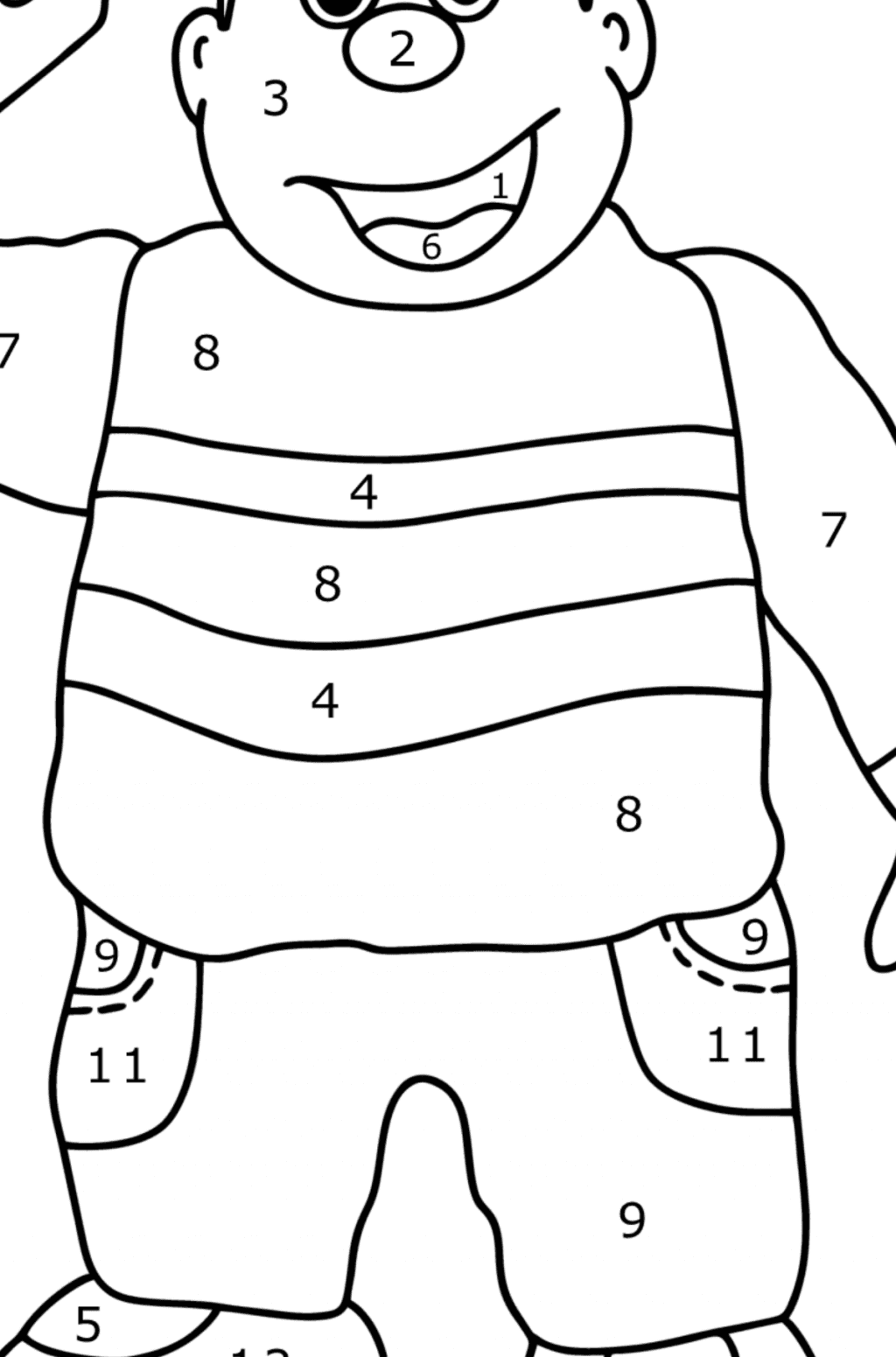 Mewarnai gambar Doraemon Gian Big G - Online dan Cetak Gratis!