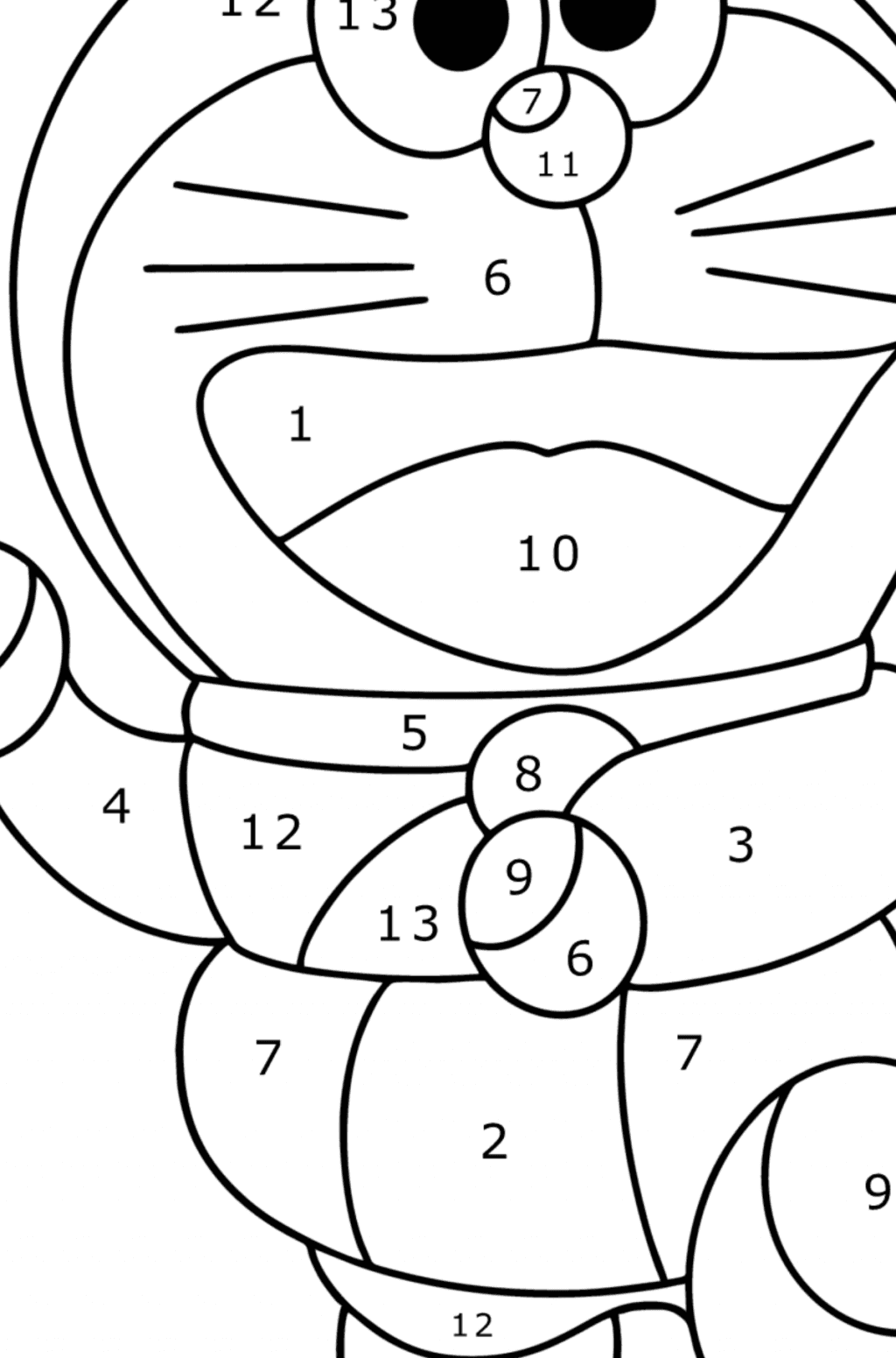 Раскраска Дораемон со спасательным кругом ♥ Онлайн и Распечатать!