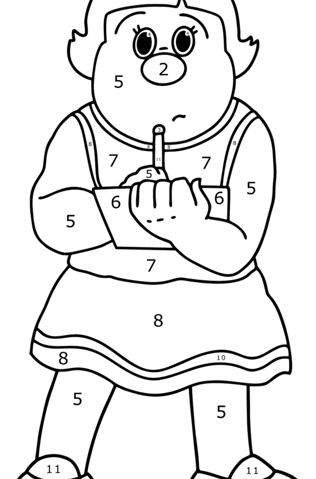 Mewarnai gambar Doraemon Jaiko Gouda Little G - Online dan Cetak