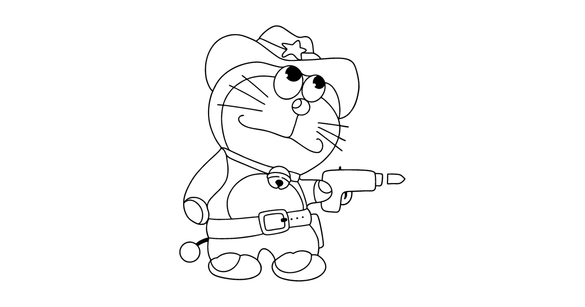 Doraemon Sheriff сoloring page ♥ Online and Print for Free!