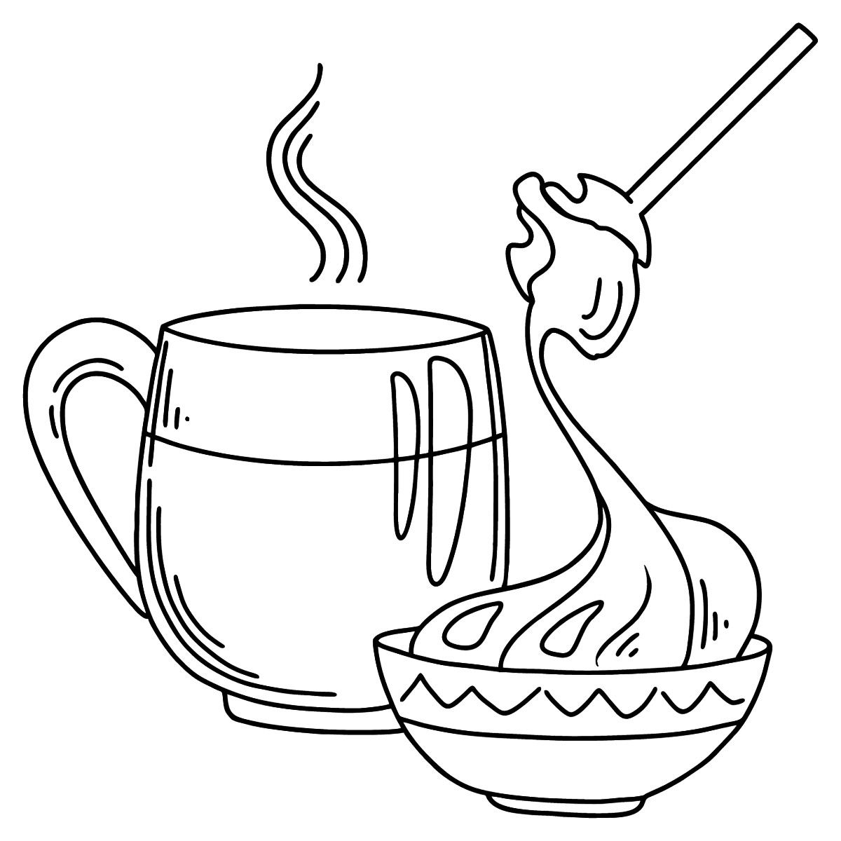 Desen de colorat lapte cu miere ♥ Online și Imprimați Gratuit!