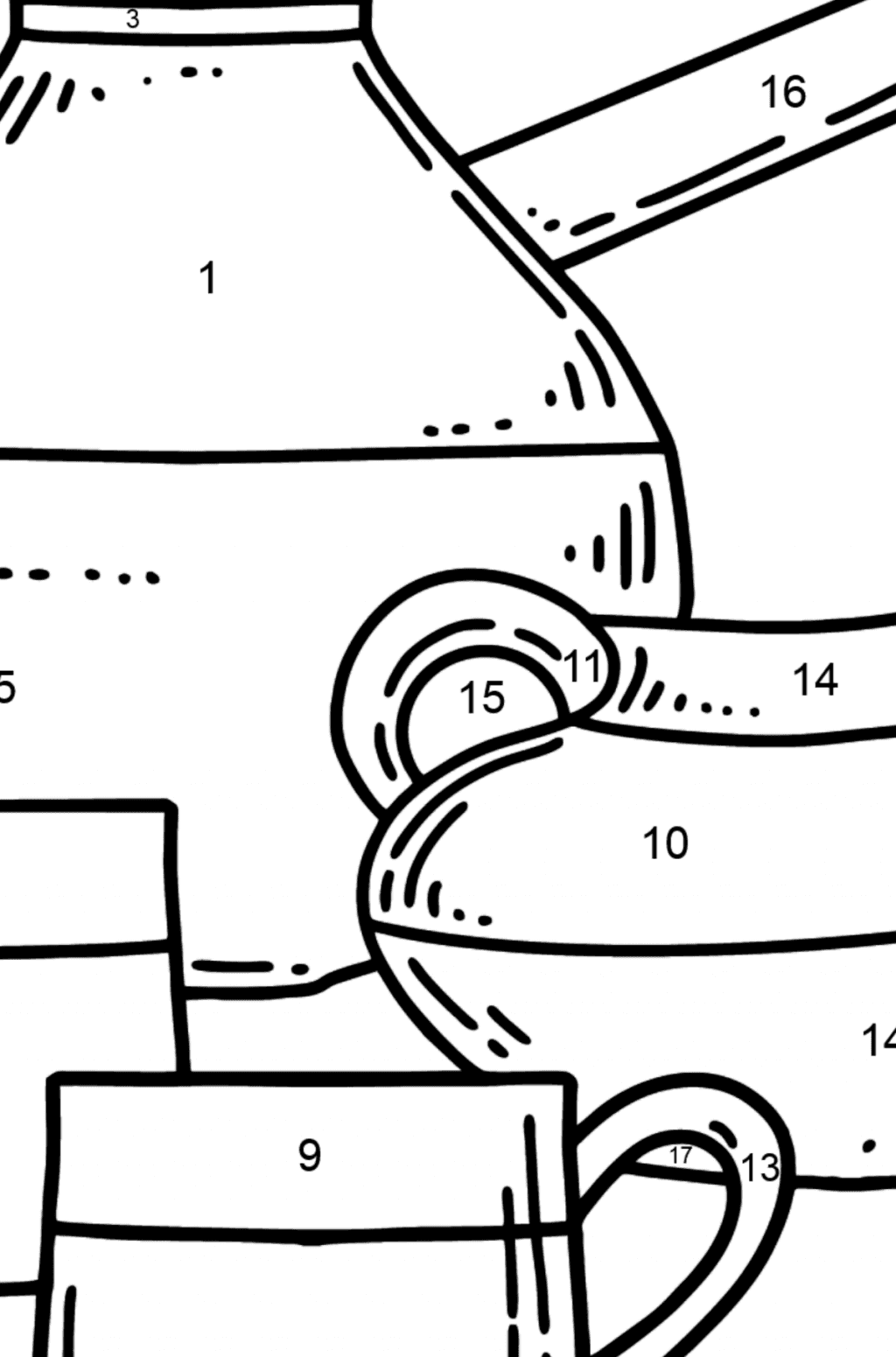 Tegning til farvning tyrkisk kaffe - Online og Print gratis!