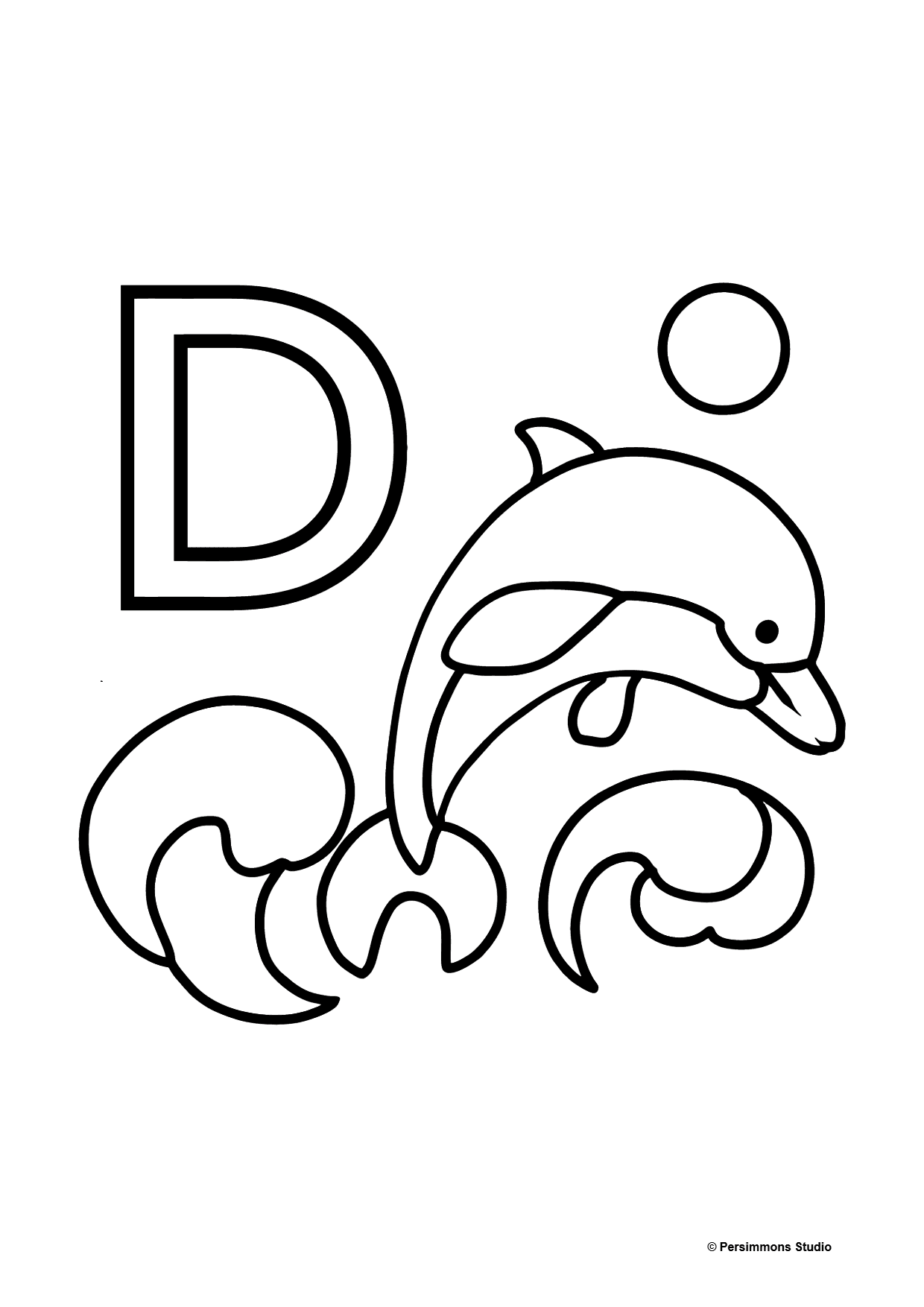 Ausmalbild Englischer Buchstabe D ♥ Kostenlos online