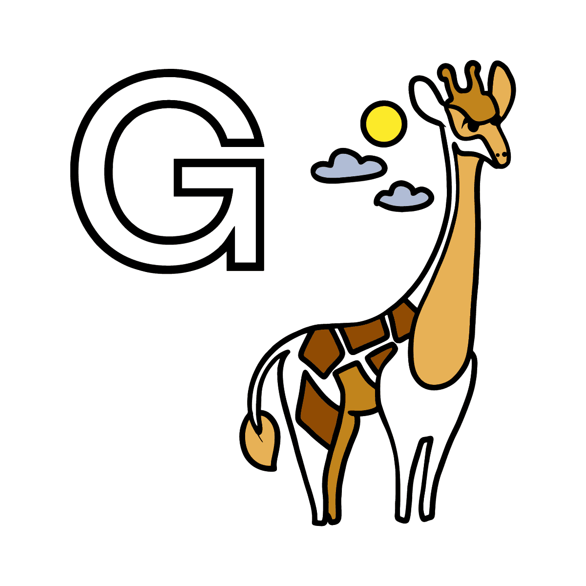 English Letter G coloring pages ♥ Free Online!