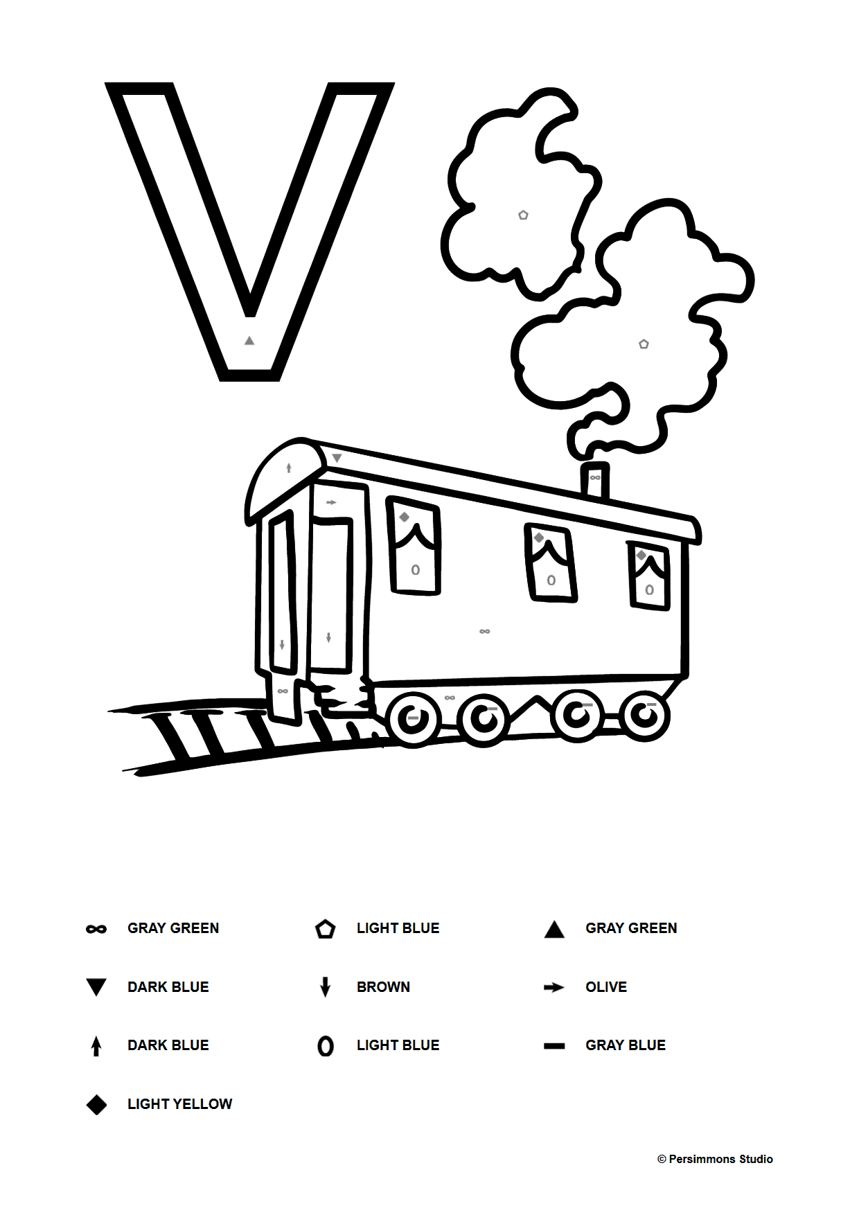 English Letter V coloring pages ♥ Free Online!