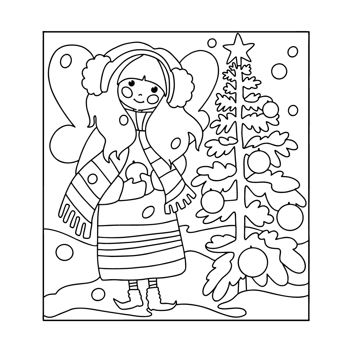 Christmas Fairy coloring page ♥ Online and Print for Free!