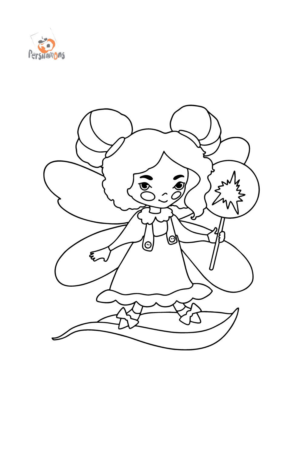 Fairy with a magic wand coloring page ♥ Online and Print for Free!