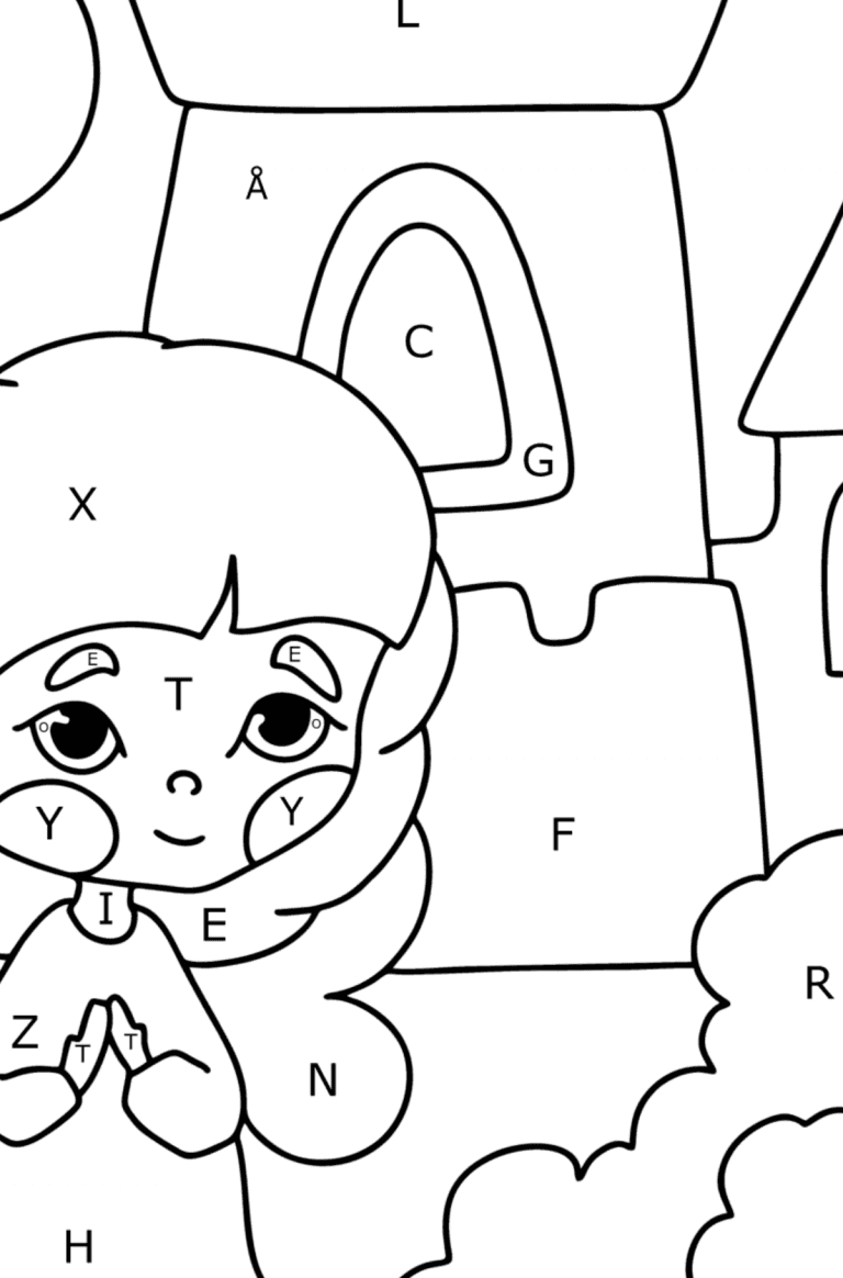 Tegning til farvning lille fe ♥ Online og Print gratis!