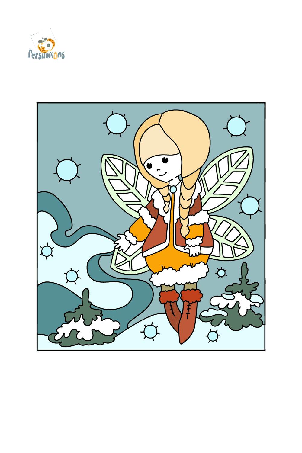 Winter Fairy colouring page ♥ Online and Print for Free!