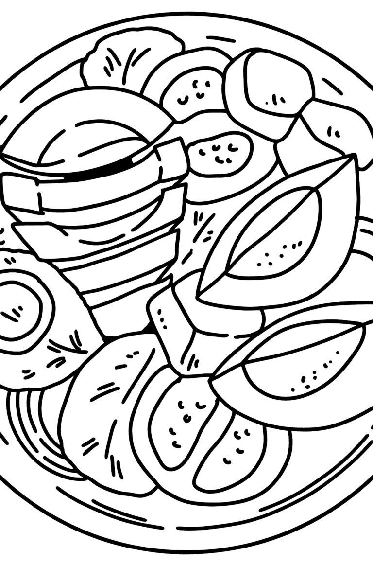 Mewarnai gambar Makanan - Unduh, cetak, online untuk anak-anak!