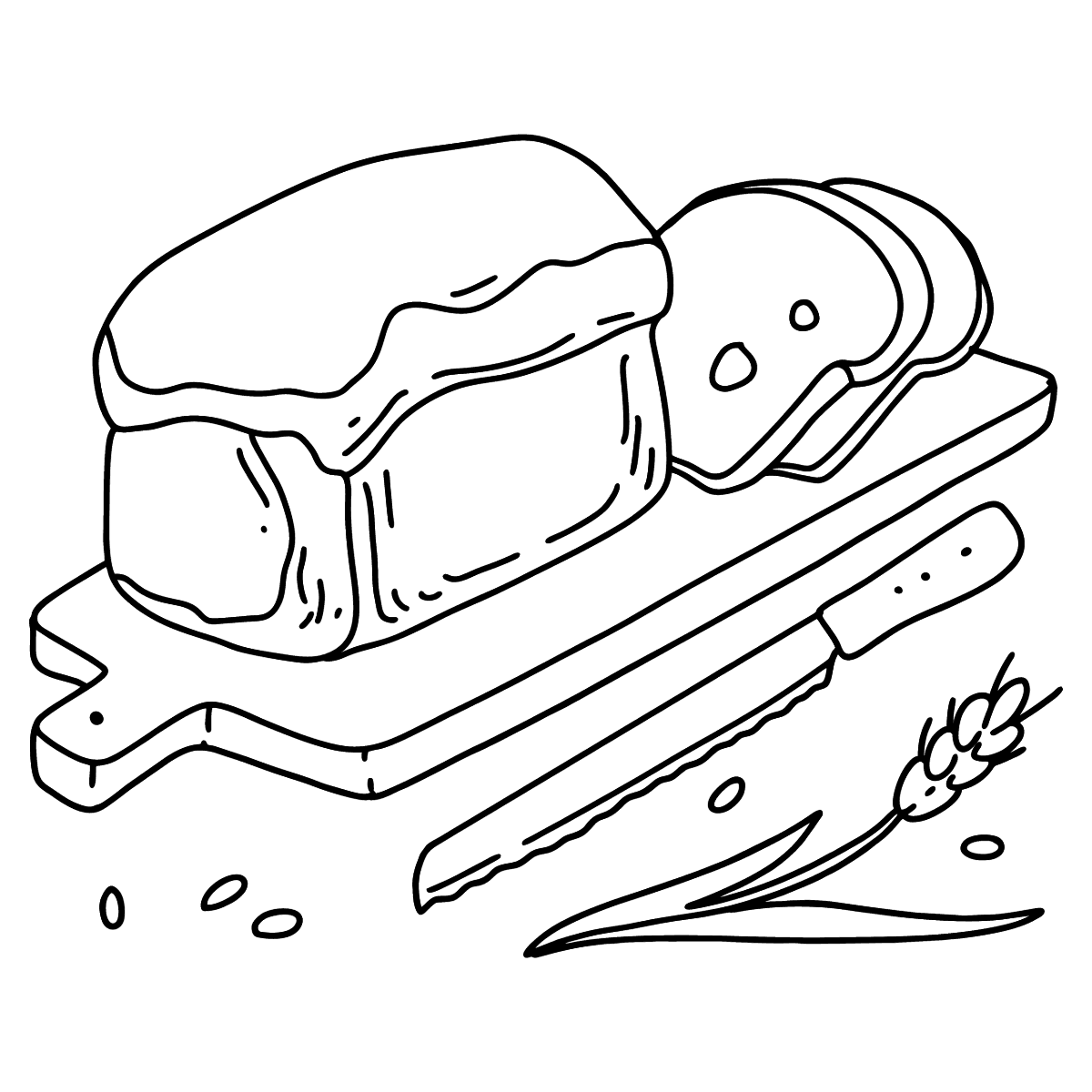 Delicious Bread colouring page ♥ Online or Printable for Free!