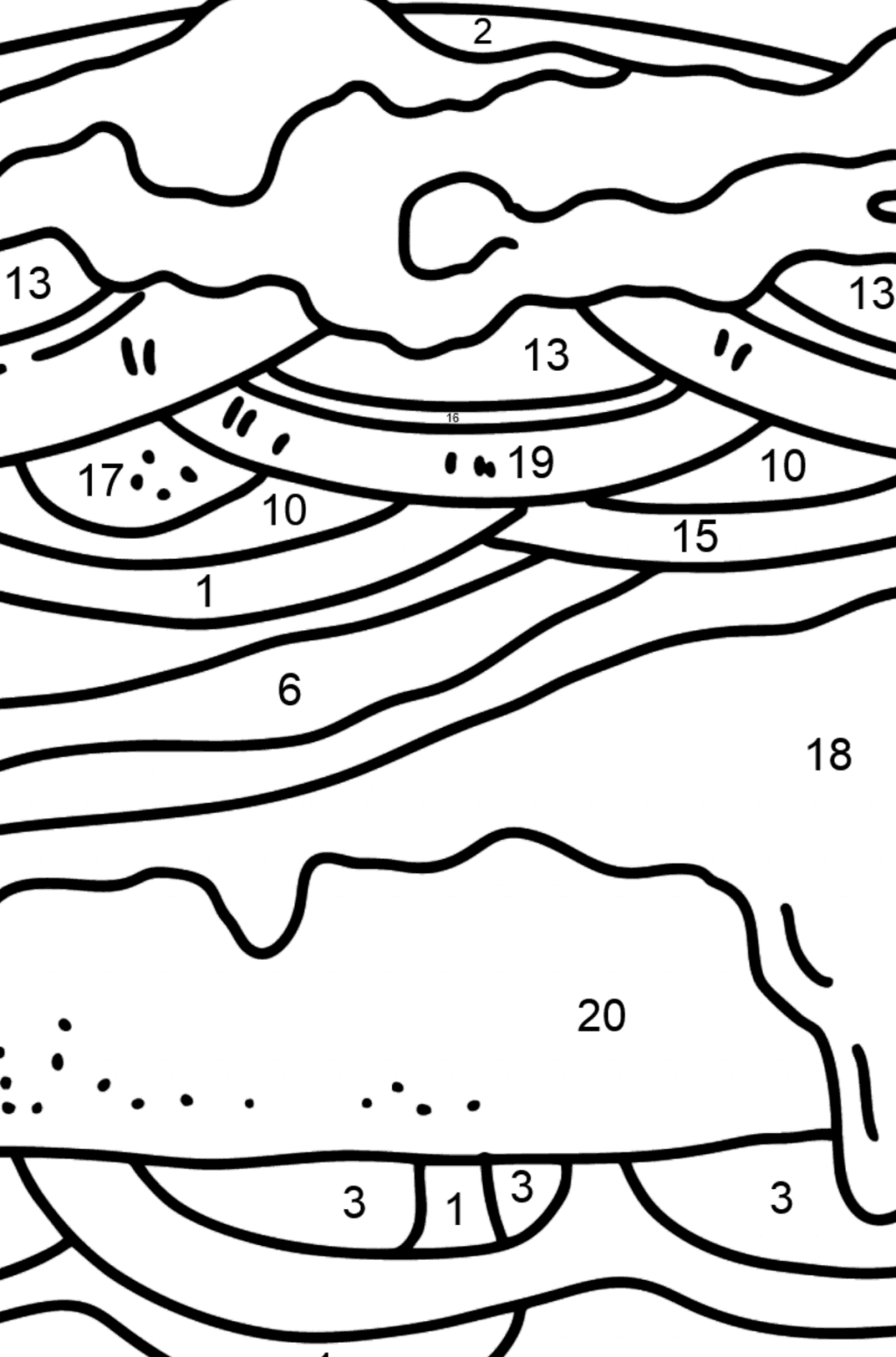 Delicious Hamburger coloring page ♥ Online or Printable for Free!