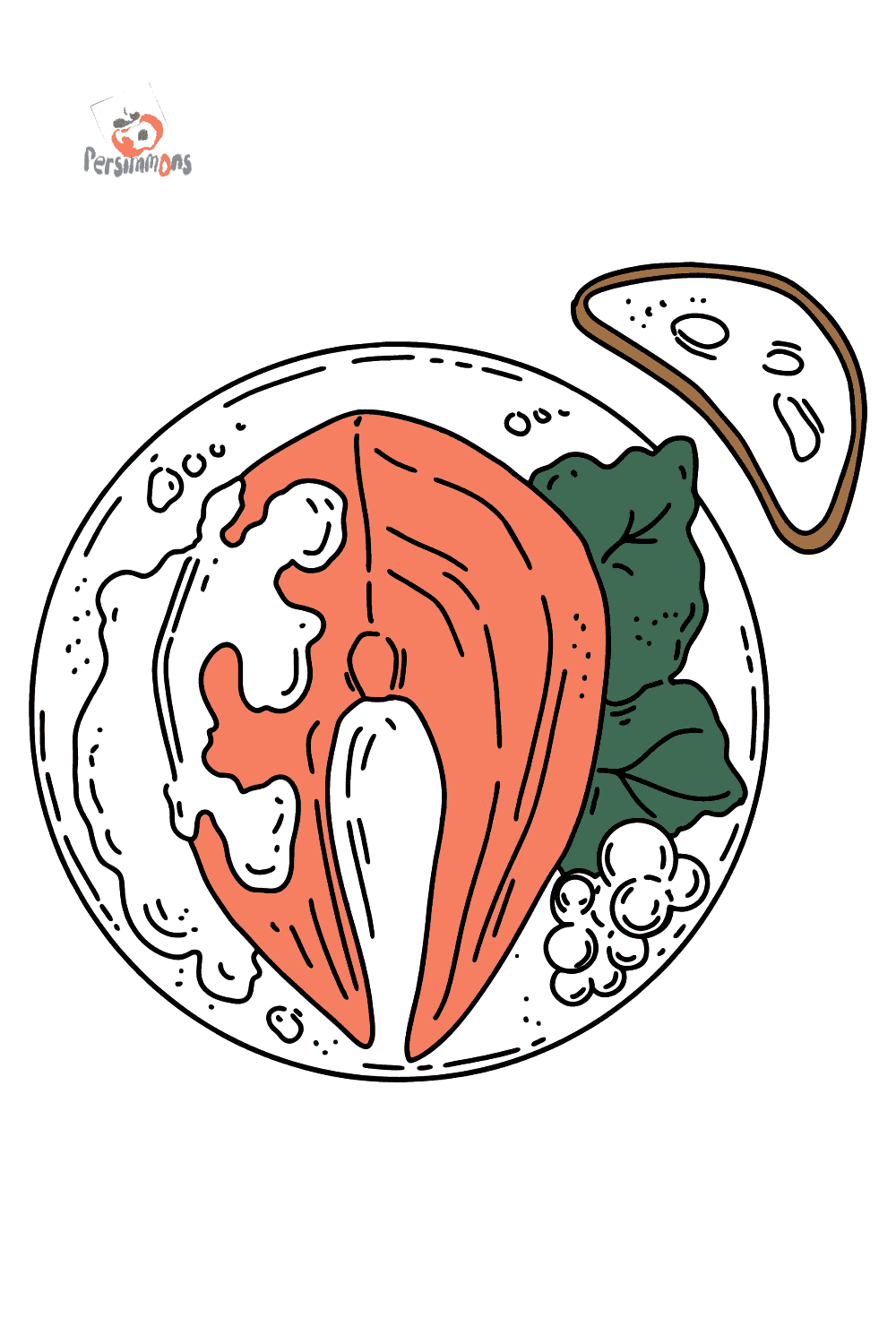 Dinner - Baked Trout coloring page ♥ Online or Printable for Free!