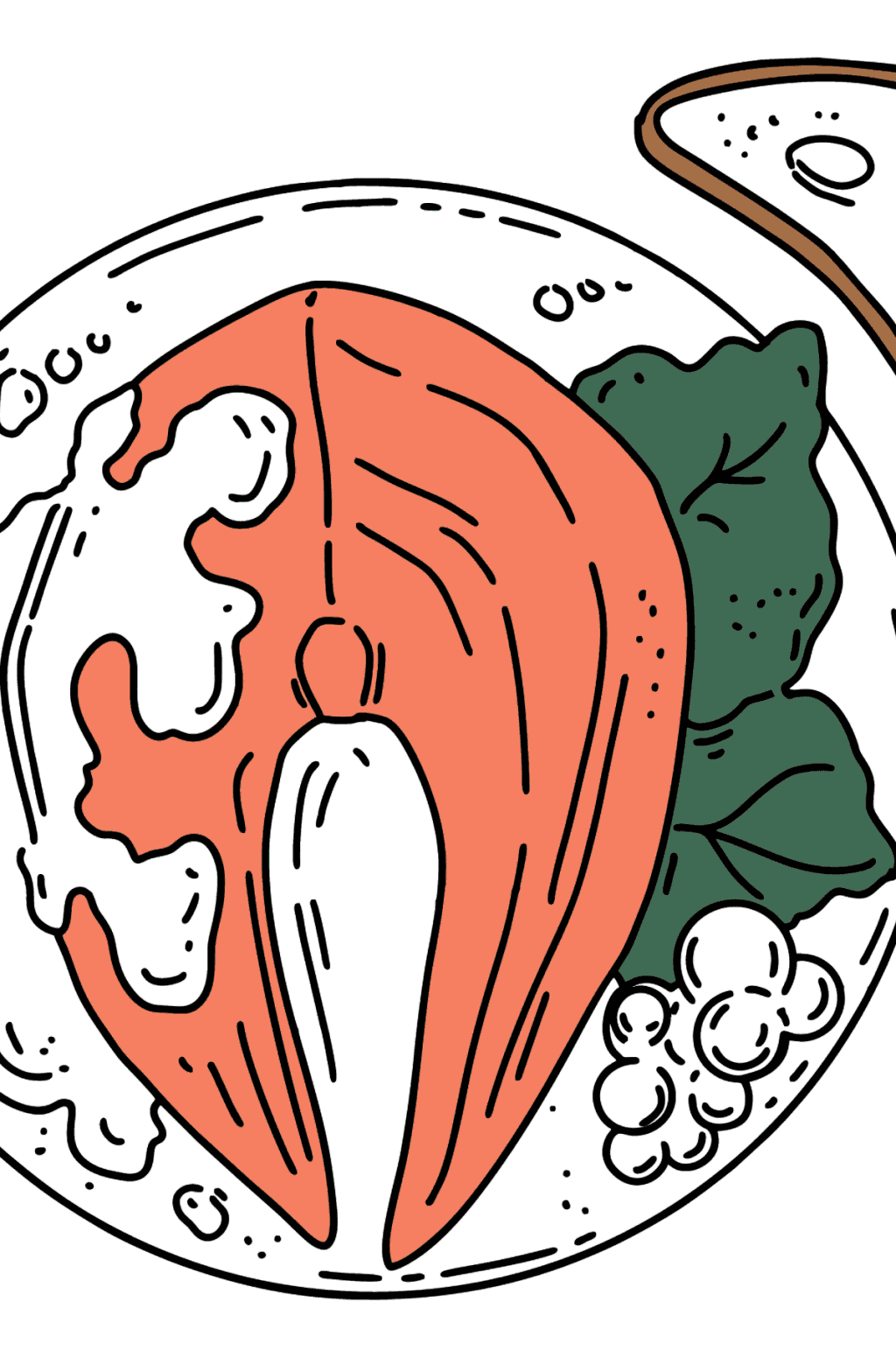 Porridge with Nuts and Strawberries coloring page ♥ Online!