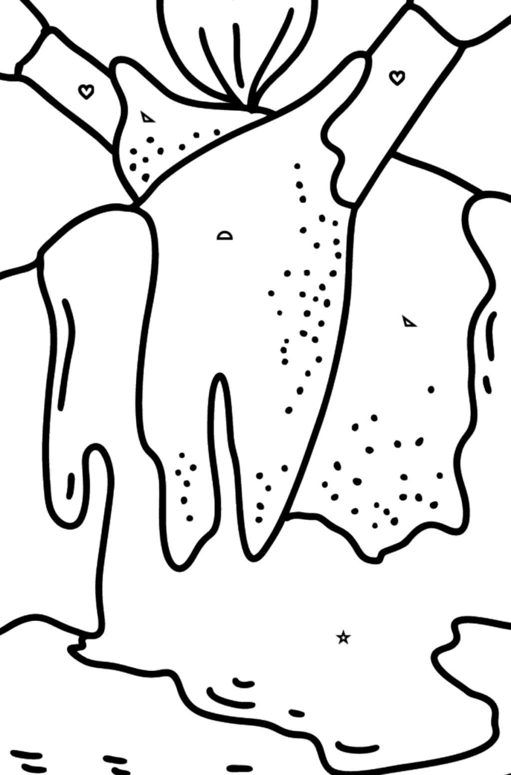 Dinner - Fried Chicken coloring page ♥ Online or Printable for Free!