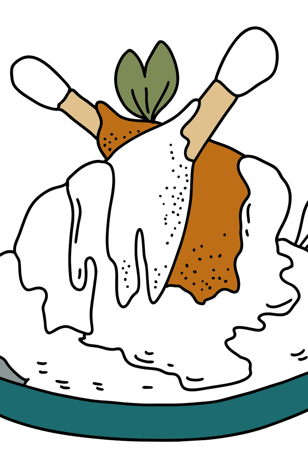 Porridge with Nuts and Strawberries coloring page ♥ Online!