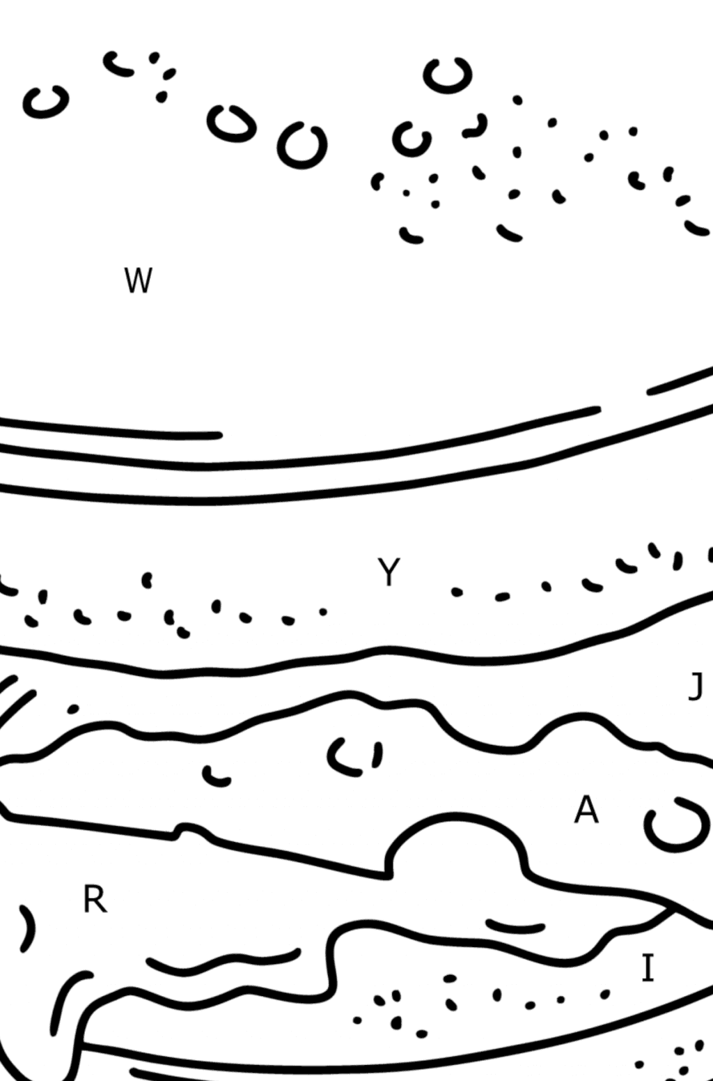 Mewarnai gambar roti isi daging - Online dan Cetak!