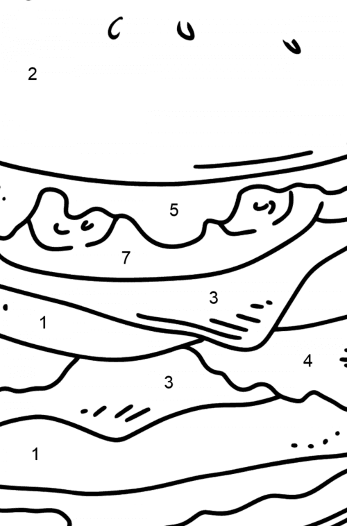 Boyama sayfası Yiyecek - Hamburger | Coloring-for-Kids.com