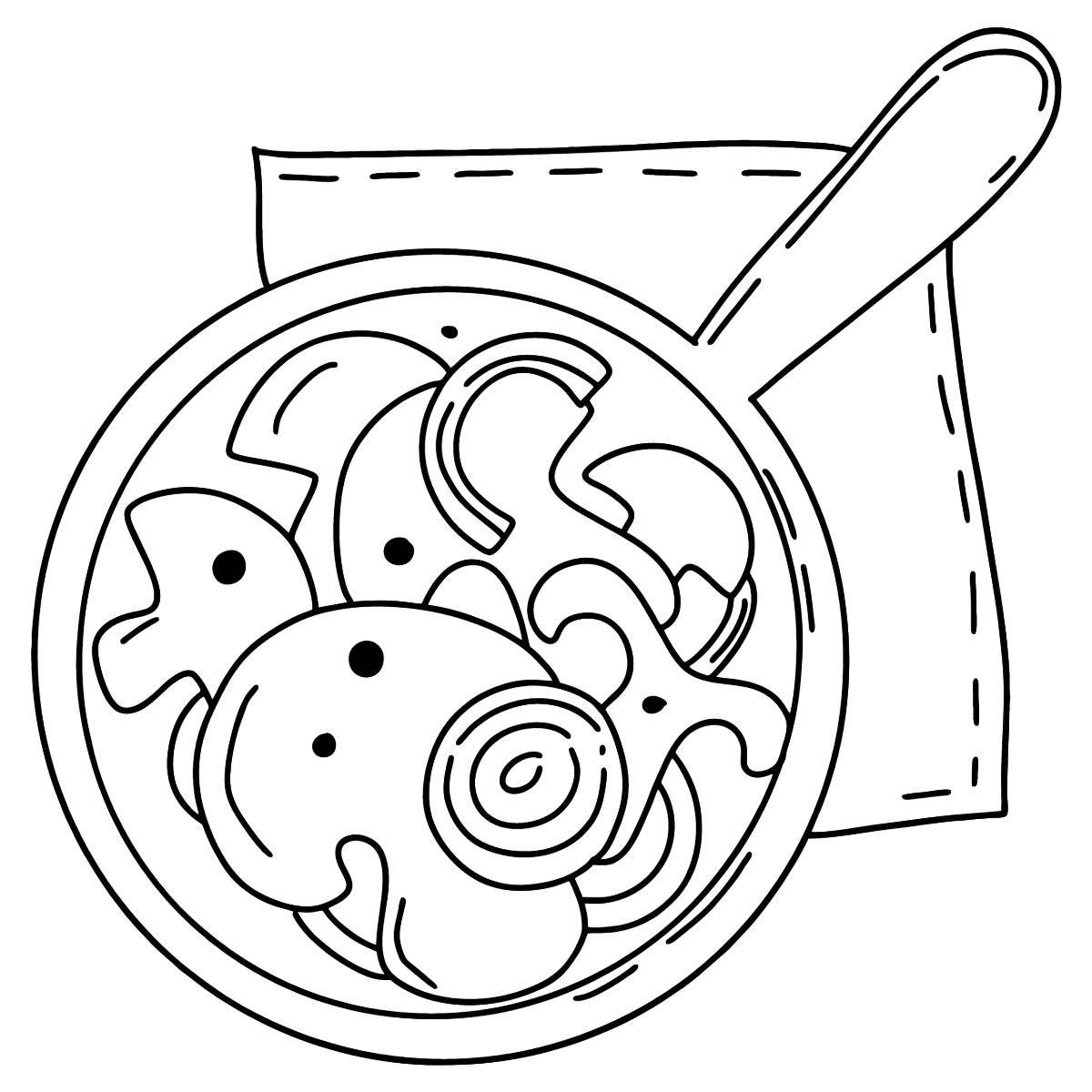 Mushrooms in Creamy Sauce coloring page ♥ for Free!