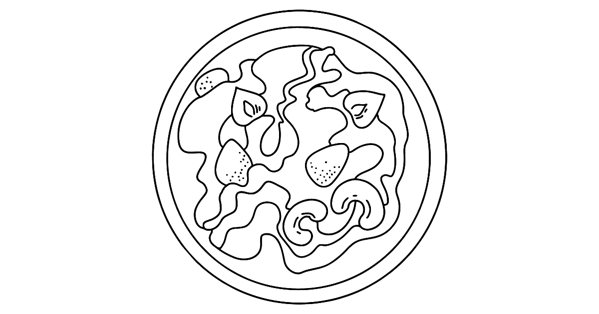 Porridge with Nuts and Strawberries coloring page ♥ Online!