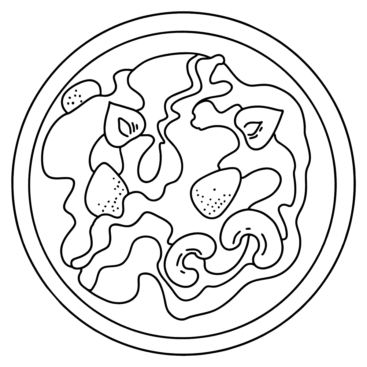 Porridge with Nuts and Strawberries coloring page ♥ Online!