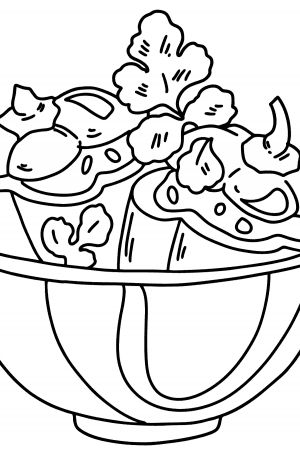 Mewarnai gambar Makanan - Unduh, cetak, online untuk anak-anak!
