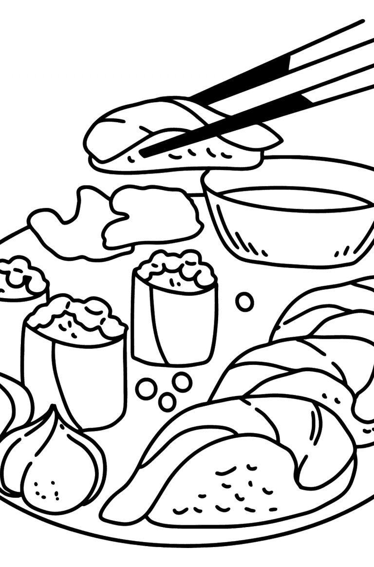 Mewarnai gambar Makanan - Unduh, cetak, online untuk anak-anak!