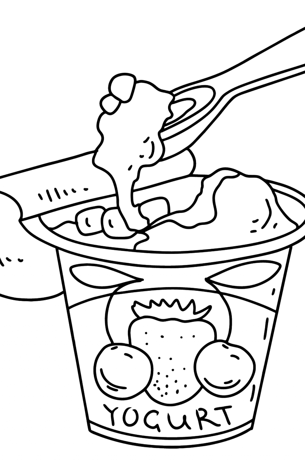 Iogurte com frutas vermelhas | Coloring-for-Kids.com