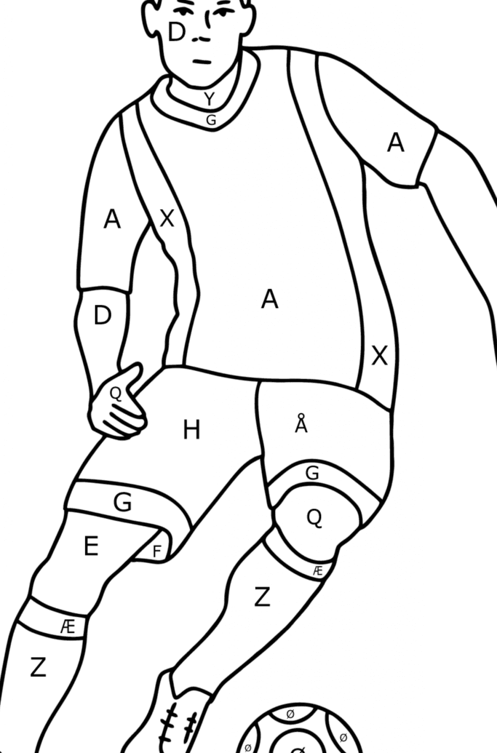 Tegning til farvning UEFA fodboldspiller ♥ Online og Print gratis!