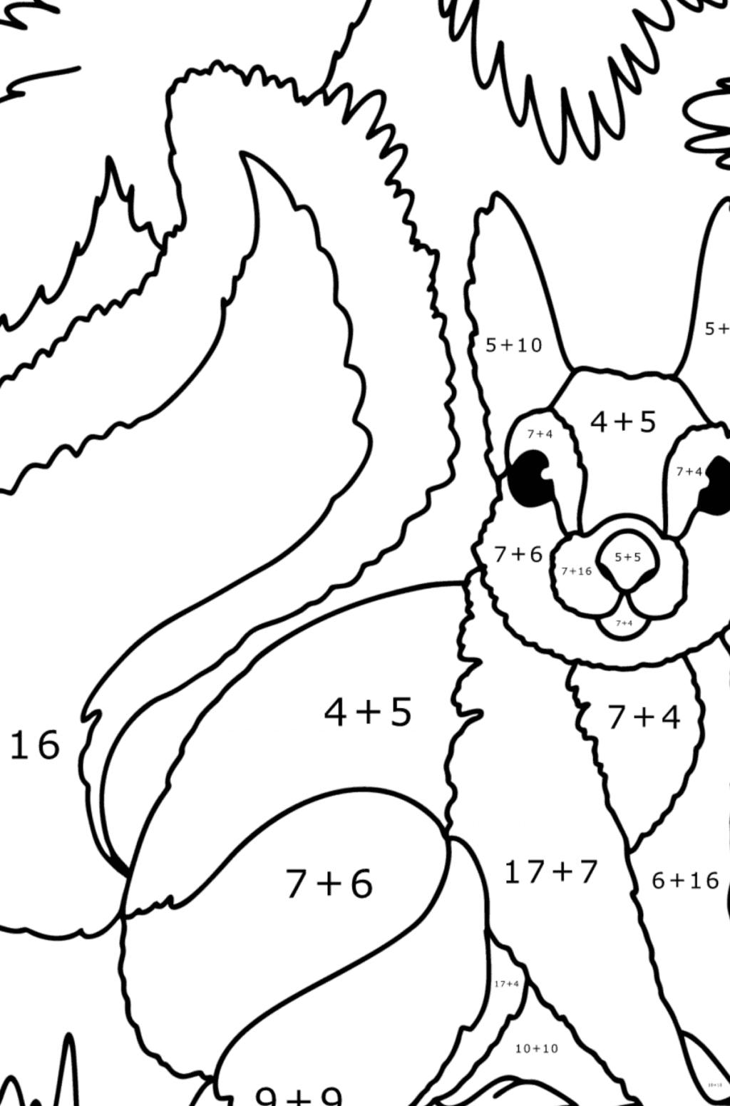 Squirrel сoloring page ♥ Online and Print for Free!