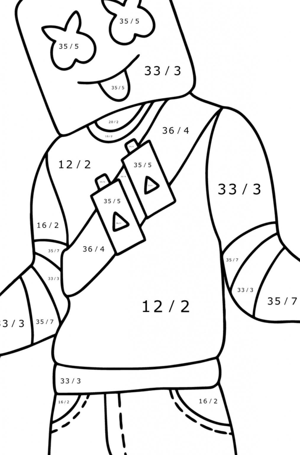 Fortnite Marshmello coloring page ♥ Online and Print for Free!