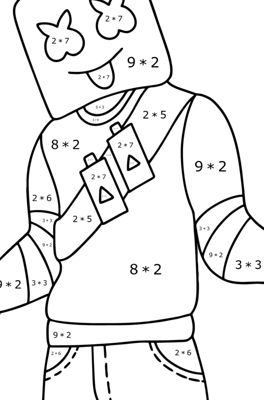 Fortnite Marshmello coloring page ♥ Online and Print for Free!